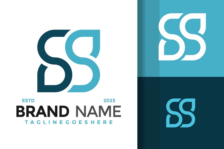 Letter ss monogram logo design symbol icon Vector Image