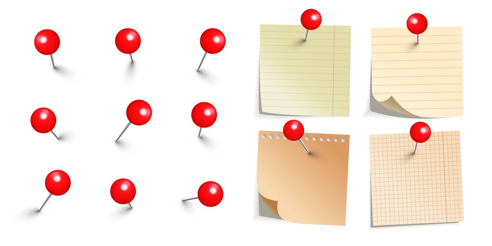 Realistic blank sticky notes isolated on white Vector Image