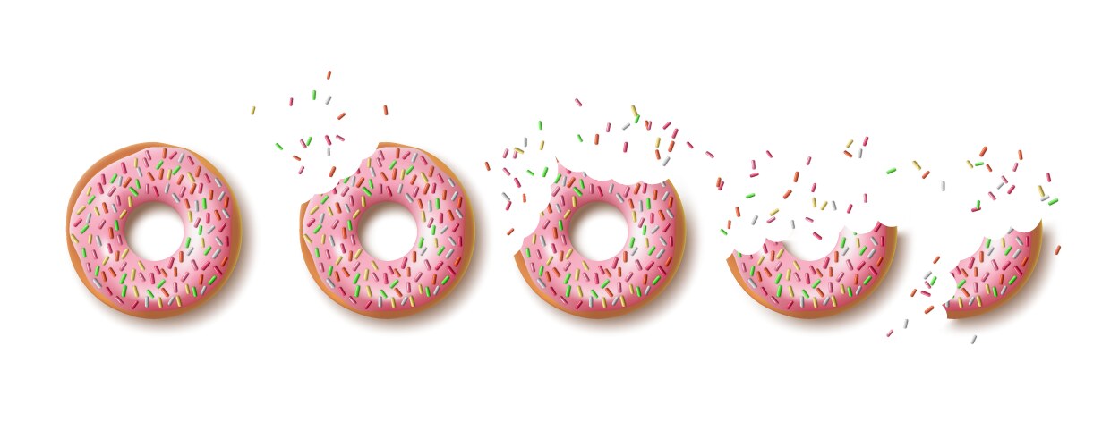 Set glaze donuts and sprinkles Royalty Free Vector Image