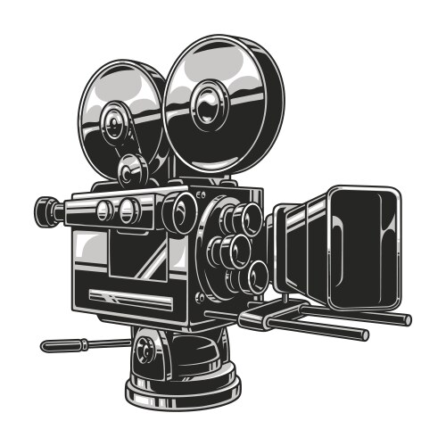 Vintage movie television film camera director Vector Image