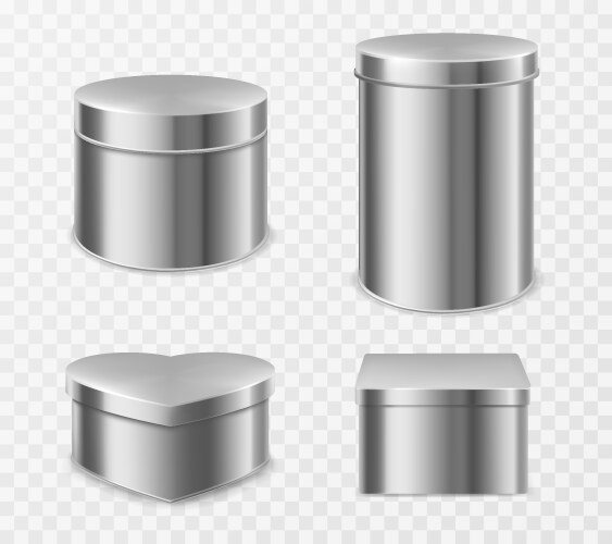 Black tin boxes for tea coffee or candies Vector Image