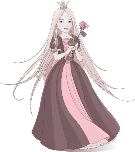 Princess with rose Royalty Free Vector Image - VectorStock