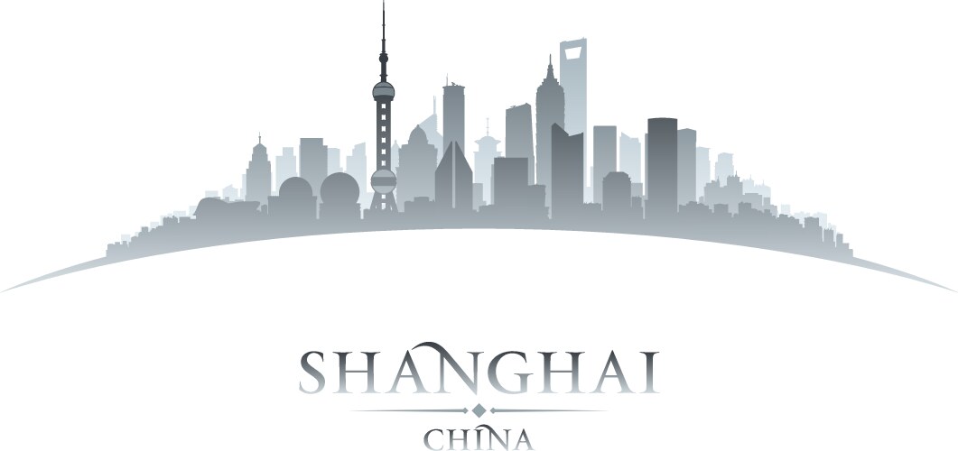 Shanghai china city skyline silhouette Royalty Free Vector