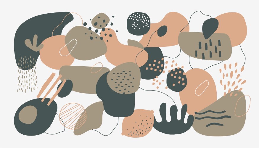 Round abstract comic faces Royalty Free Vector Image