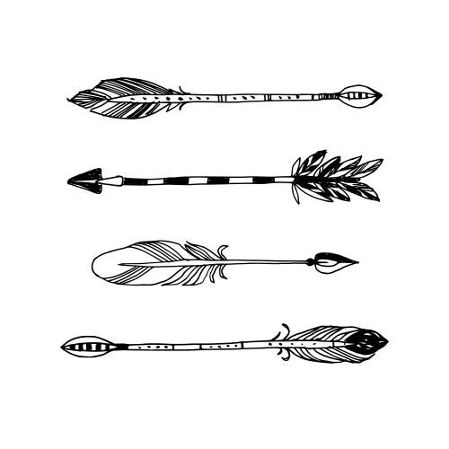 Ethnic arrows hand drawn feather arrow tribal Vector Image