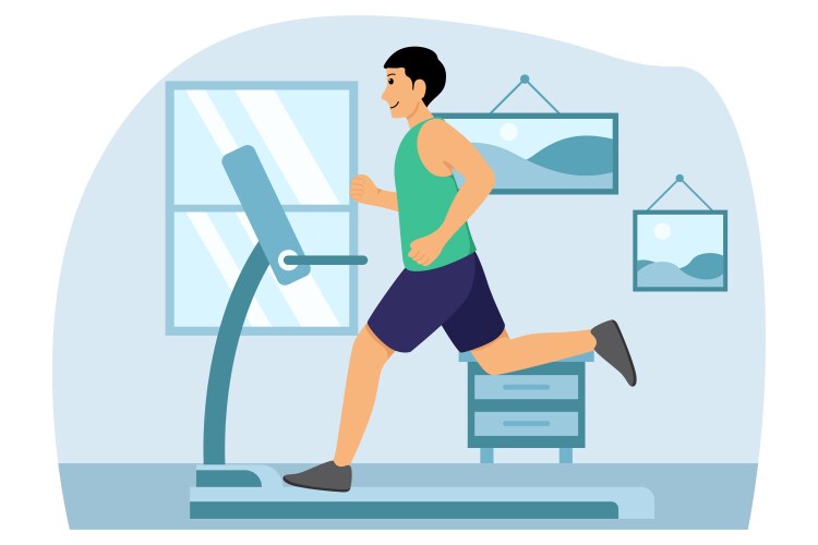 Healthy activity flat design Royalty Free Vector Image