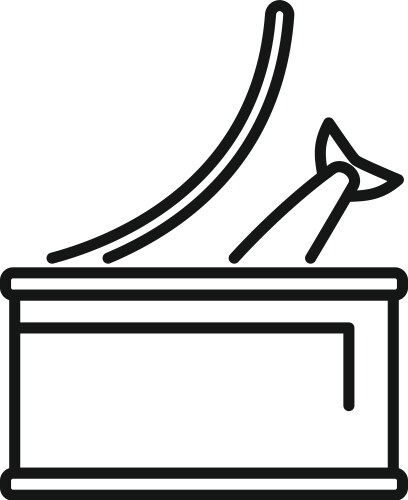 Open tin can with sardines preserved fish Vector Image