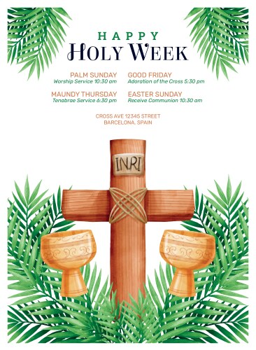 Holy week poster design Royalty Free Vector Image