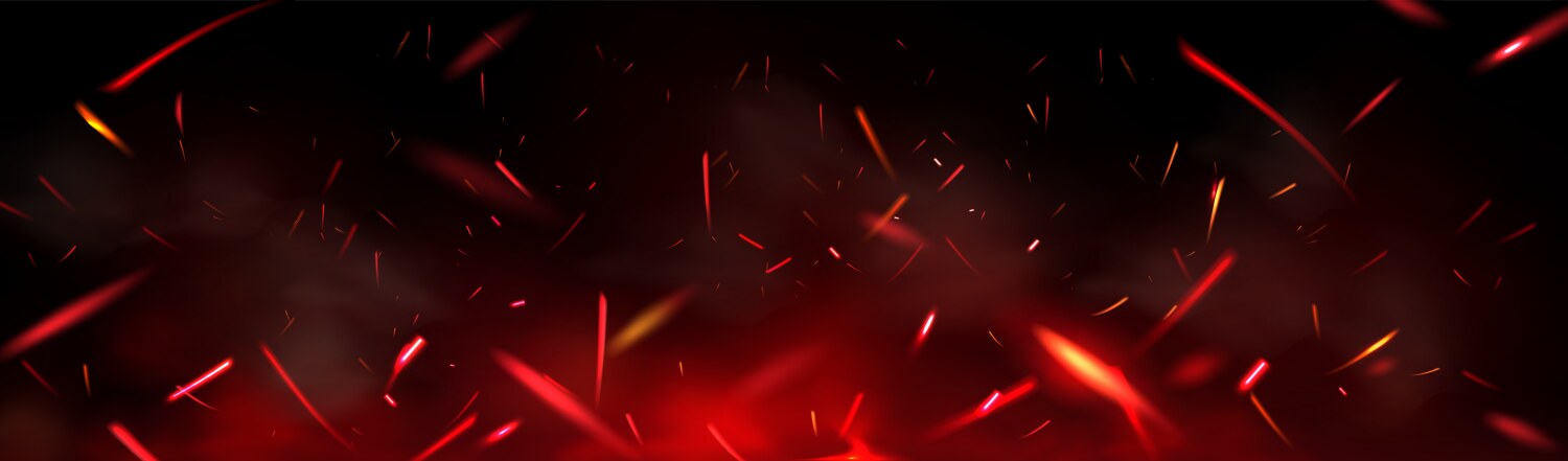 Red fire sparks overlay effect burning campfire Vector Image