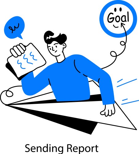 Sending report Royalty Free Vector Image - VectorStock