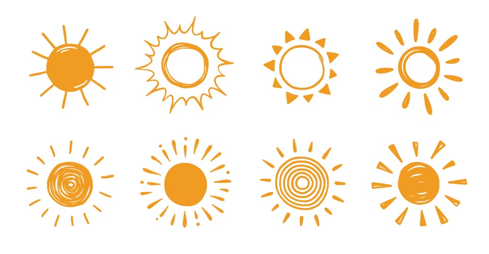 Sun sketch pattern Royalty Free Vector Image - VectorStock