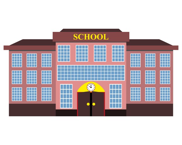 School building on white background Royalty Free Vector