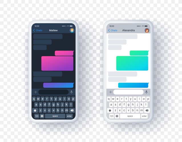 Messenger mobile chat template ui social app Vector Image
