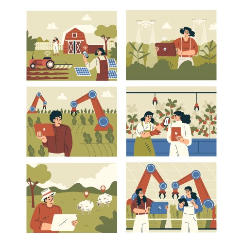 Modern farming agriculture equipment Royalty Free Vector