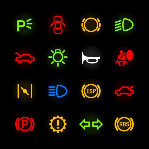 Collection of car dashboard panel Royalty Free Vector Image