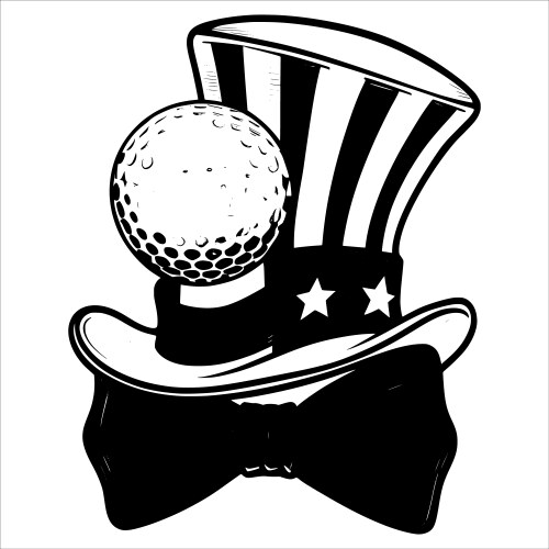 Golf ball in patriotic hat and tie Royalty Free Vector Image