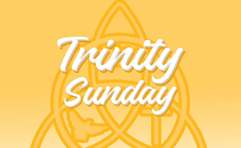 Trinity sunday with cross dove and crown Vector Image