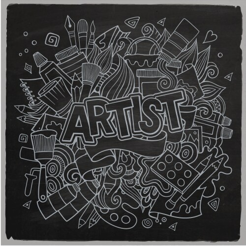 Art hand lettering and doodles elements Royalty Free Vector