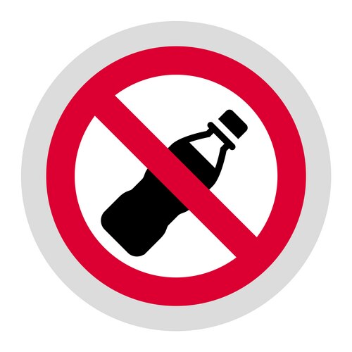 No beer prohibited sign forbidden modern sticker Vector Image