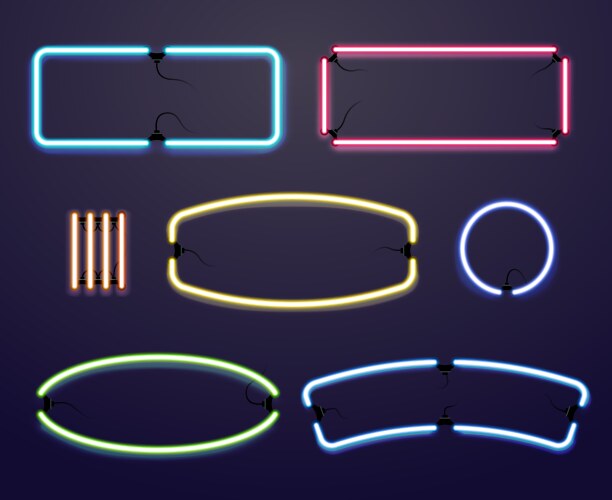 Simple fire border patterns and round frame flame Vector Image