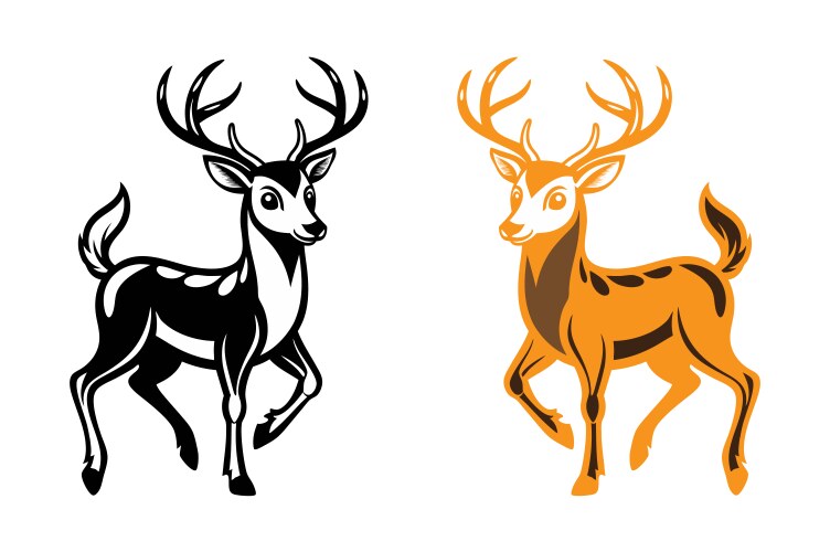Sika deer axis samba isolated Royalty Free Vector Image
