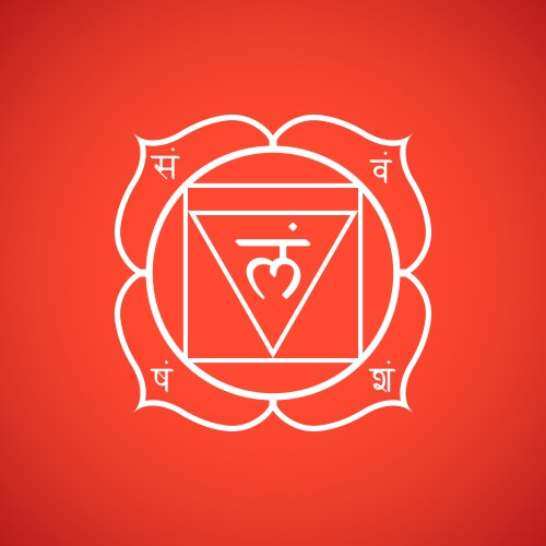 Flat of muladhara chakra Royalty Free Vector Image