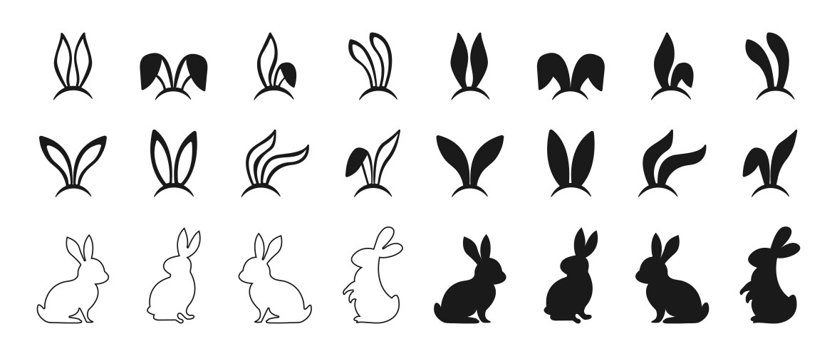 Bunny Ears Silhouette Vector Images (over 5,900)
