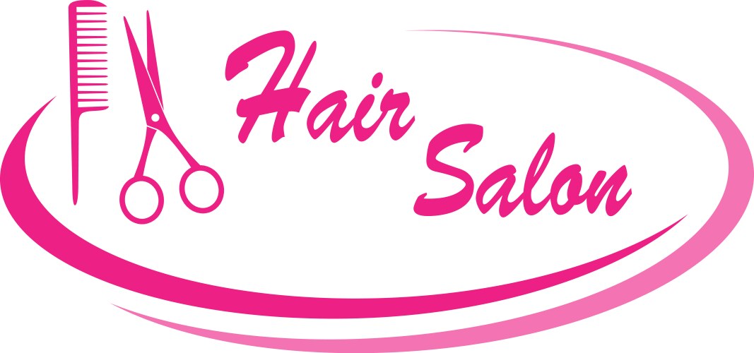 Hairdresser sign with scissors and comb Royalty Free Vector