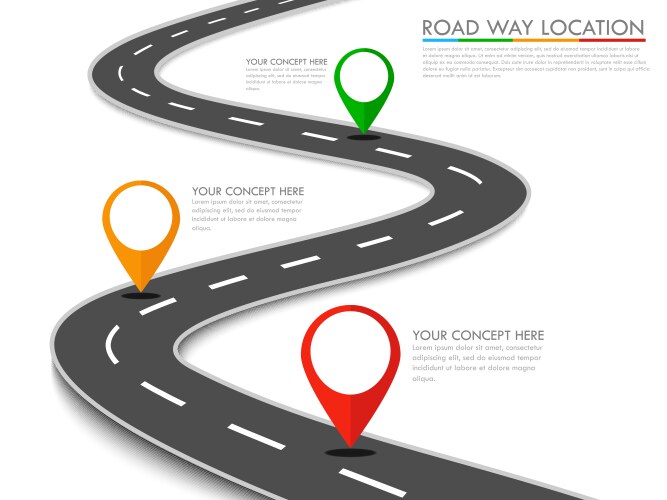 Road map information symbols Royalty Free Vector Image