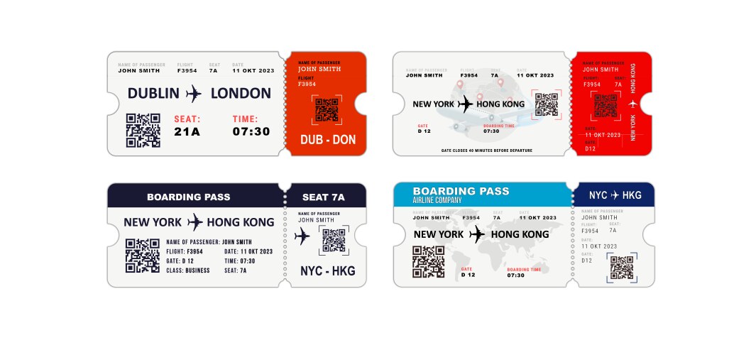 Boarding Pass Barcode Vector Images (over 740)