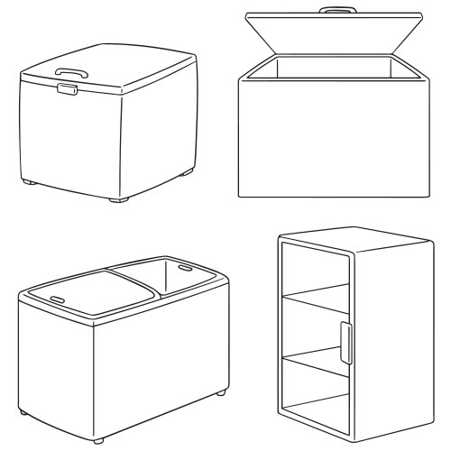 Set of four hand drawn fridges Royalty Free Vector Image