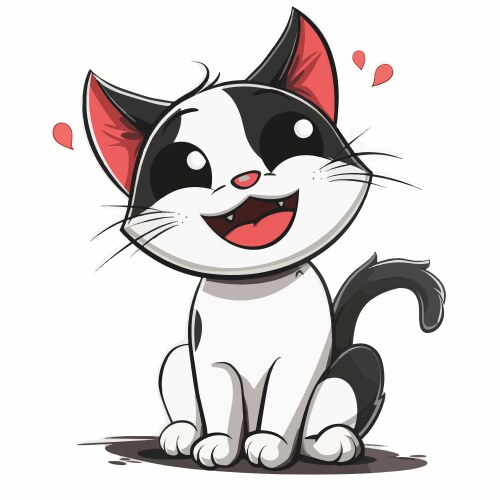 Smiling cartoon cat with a cheerful expression Vector Image