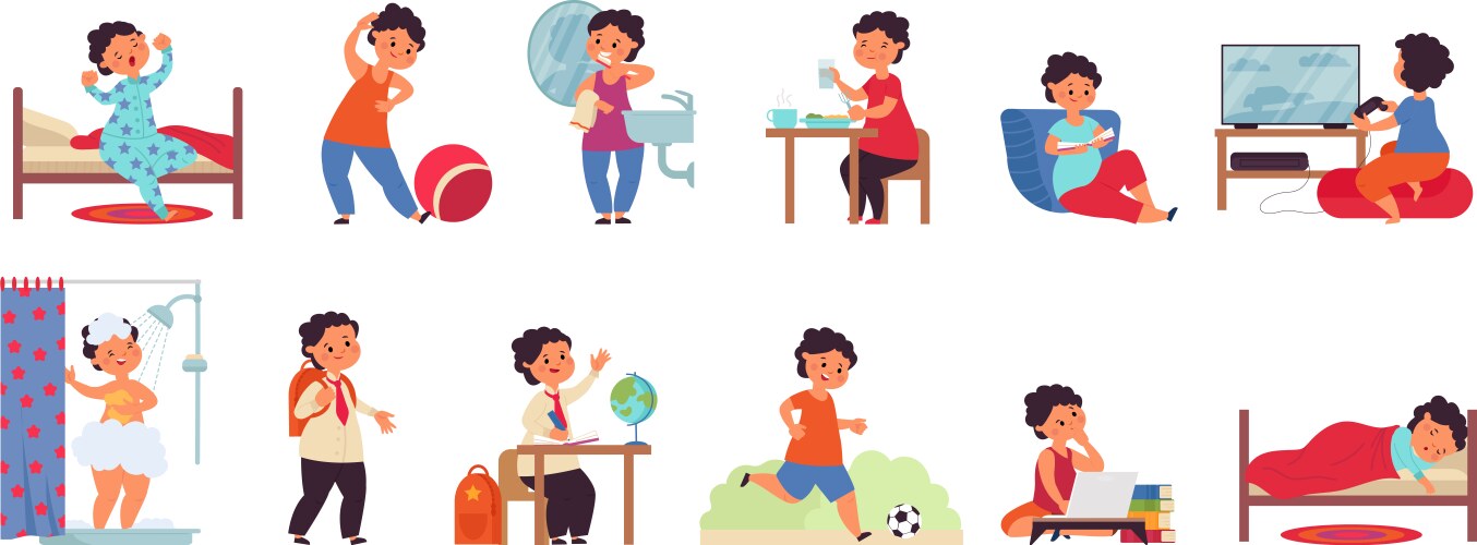 Kids Daily Routine Vector Images (over 2,400)