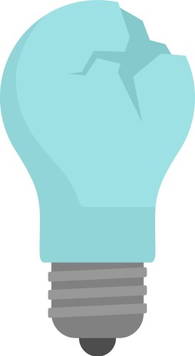 Cracked bulb icon outline style Royalty Free Vector Image