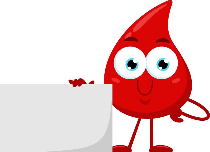 Outlined cute blood drop cartoon character Vector Image