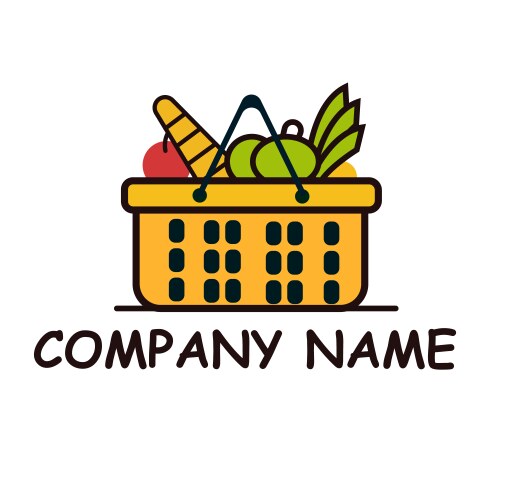 Grocery shop logo design Royalty Free Vector Image