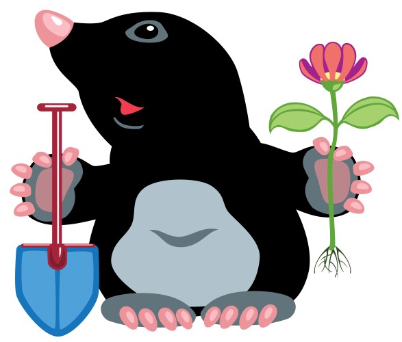 Mole plastering wall Royalty Free Vector Image