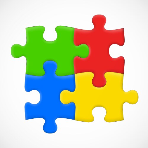 Four color puzzle background Royalty Free Vector Image