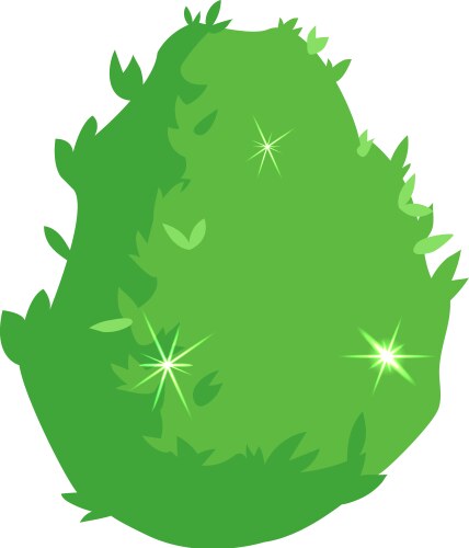 Green foliage icon cartoon bush game landscape Vector Image