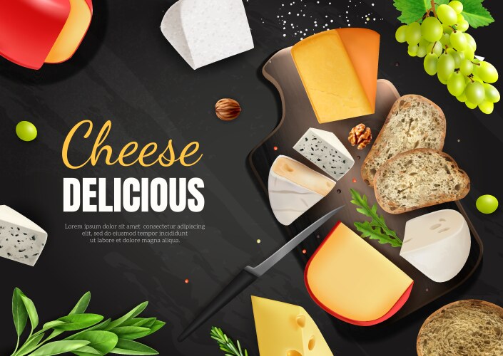 Realistic cheese composition set Royalty Free Vector Image