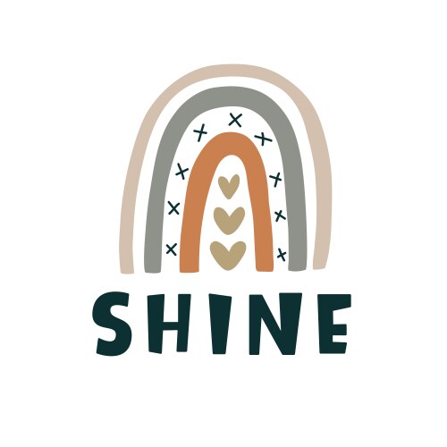 Cute funny rainbow magic cloud and stars isolated Vector Image