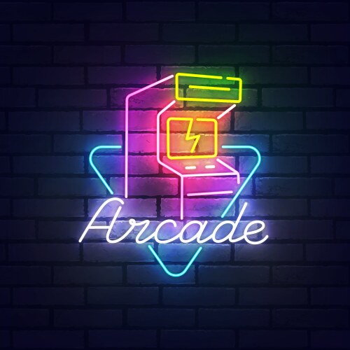 Game console neon sign Royalty Free Vector Image