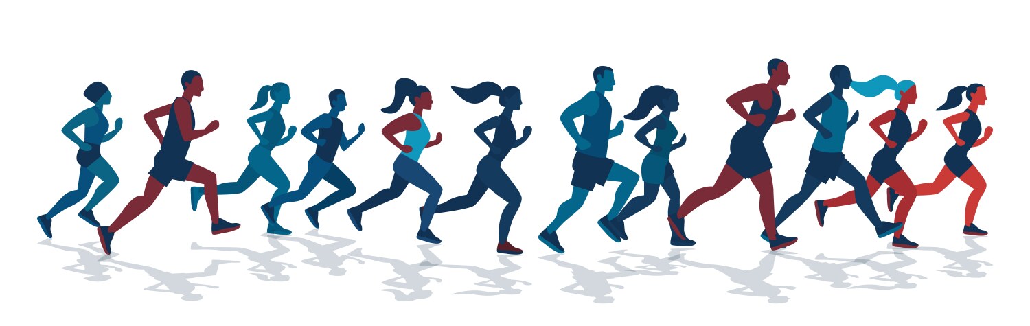 Group Running Silhouette Vector Images (over 6,900)