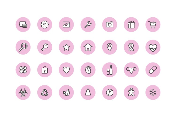 Instagram highlight icons set Royalty Free Vector Image