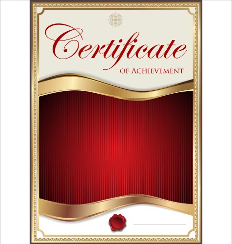Red and orange certificate or diploma template Vector Image