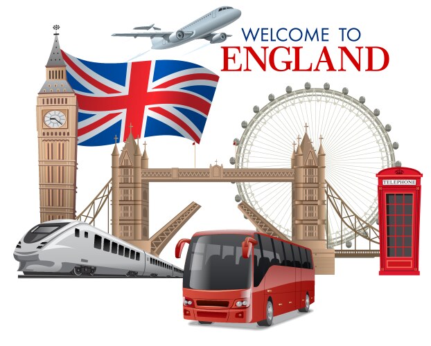Welcome to england banner Royalty Free Vector Image