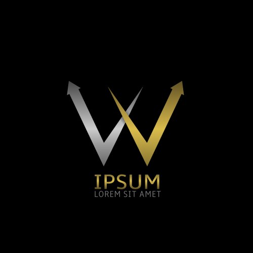 Initial wa letter linked logo template Royalty Free Vector