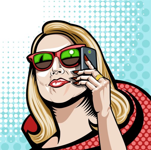 Comic Girl Phone Talking Vector Images (over 260)