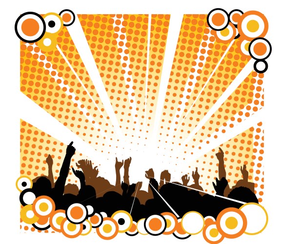 Crowd at a concert Royalty Free Vector Image - VectorStock