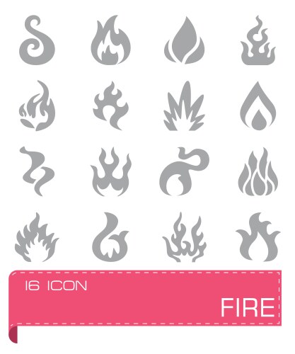 Fire and flame icon set Royalty Free Vector Image